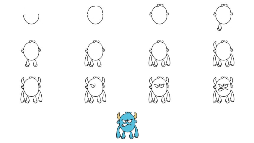 How to Draw a Scary Monster Step by Step - Hand Of Art