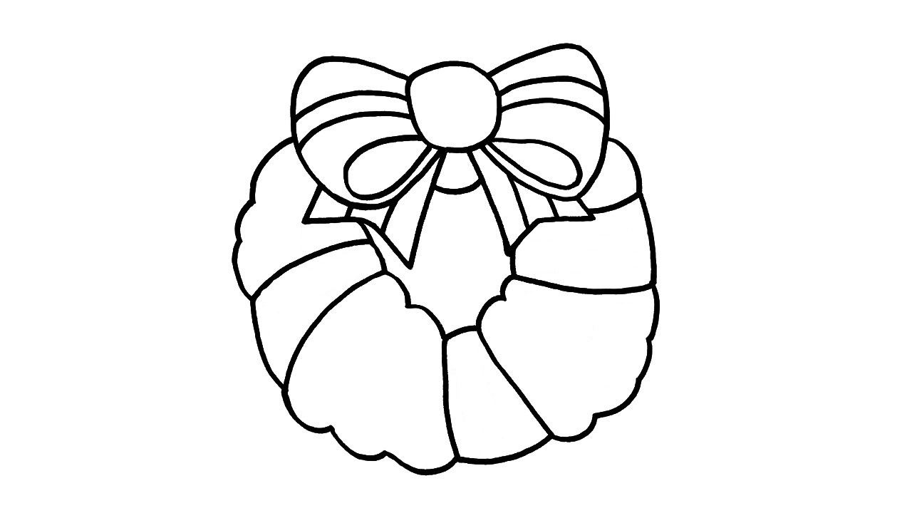 How To Draw a Christmas Wreath Step by Step - Hand Of Art