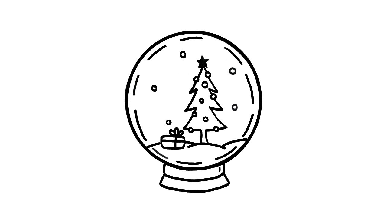 How To Draw a Snow Globe Step by Step - Hand Of Art