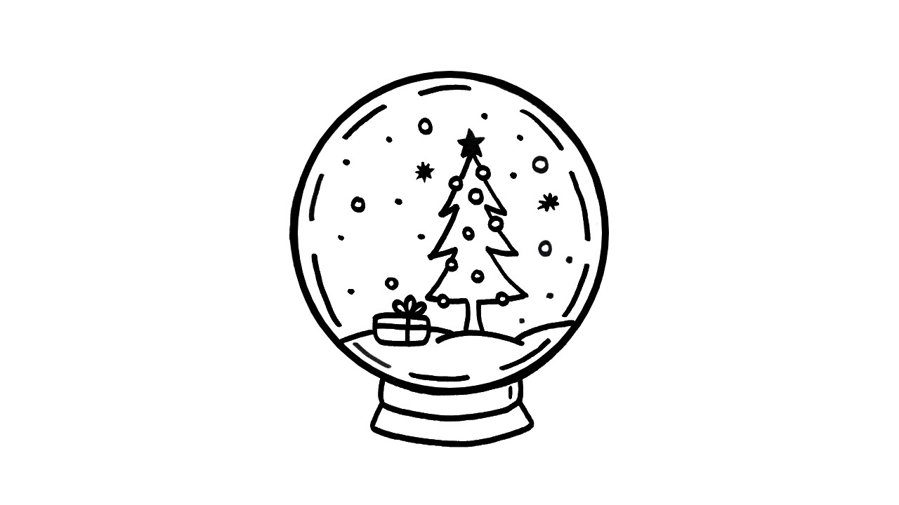 How To Draw a Snow Globe Step by Step - Hand Of Art