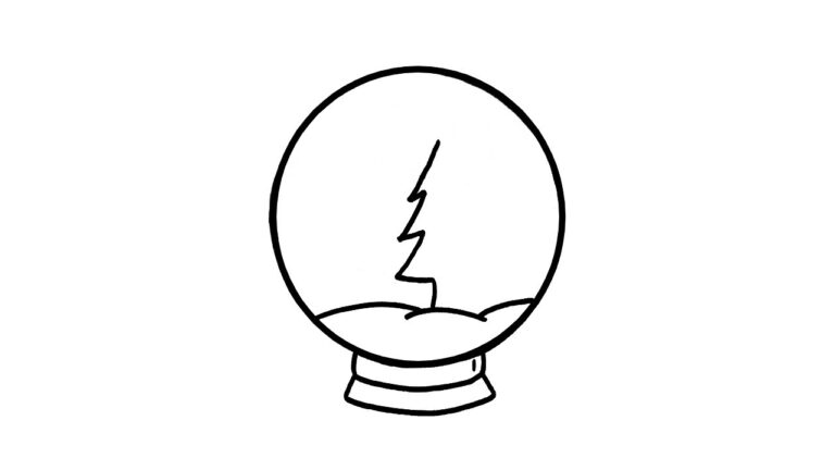 How To Draw a Snow Globe Step by Step - Hand Of Art