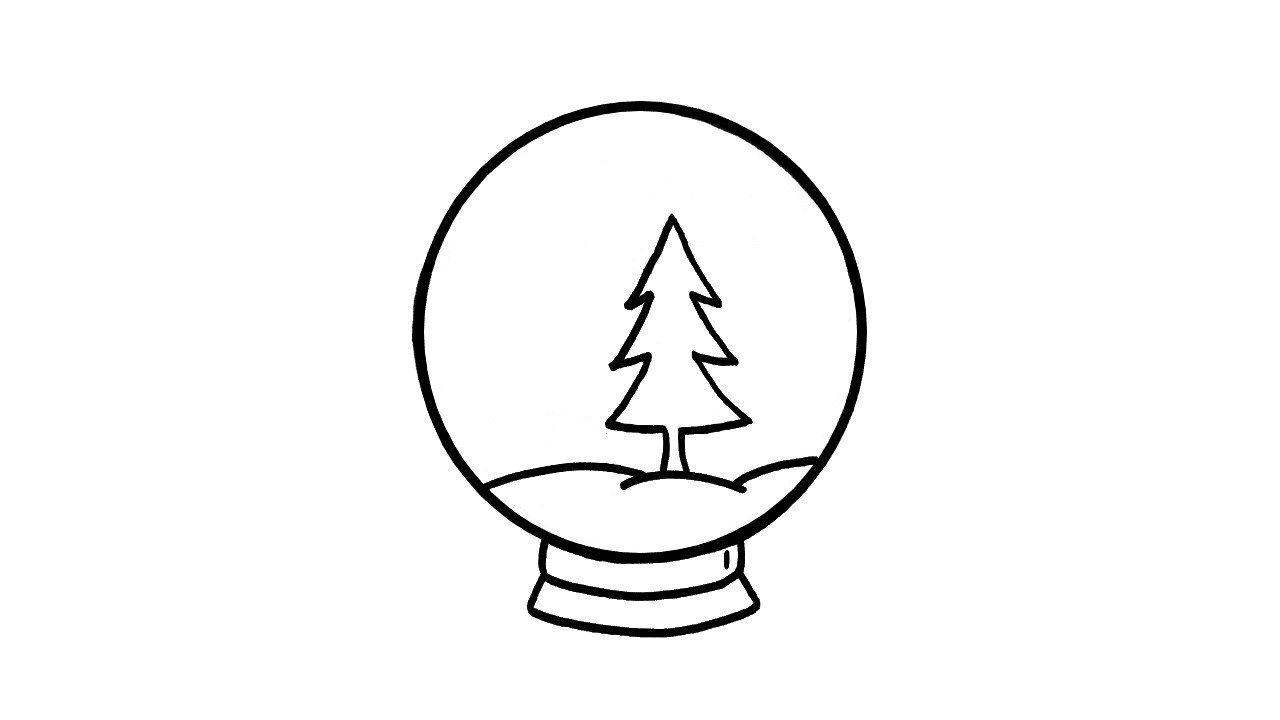 How To Draw a Snow Globe Step by Step - Hand Of Art