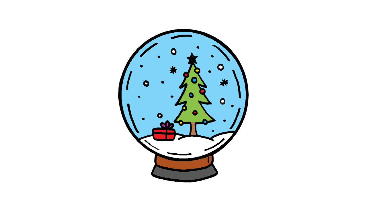 How To Draw a Snow Globe Step by Step - Hand Of Art