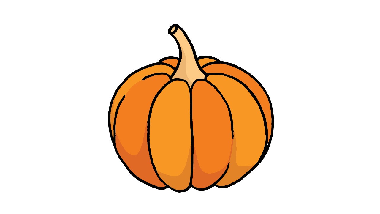 How To Draw A Pumpkin Step By Step - Hand Of Art