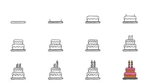 How to Draw a Birthday Cake Step By Step - Hand Of Art
