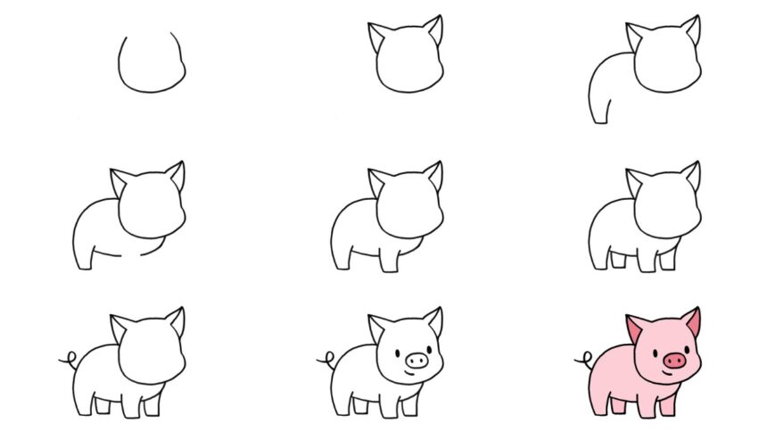 How to Draw a Pig Step By Step