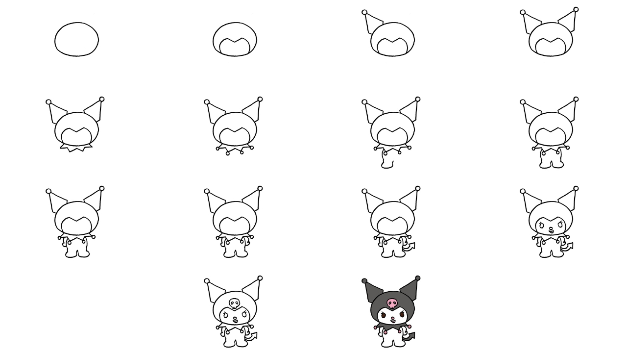 How to Draw Kuromi Step By Step