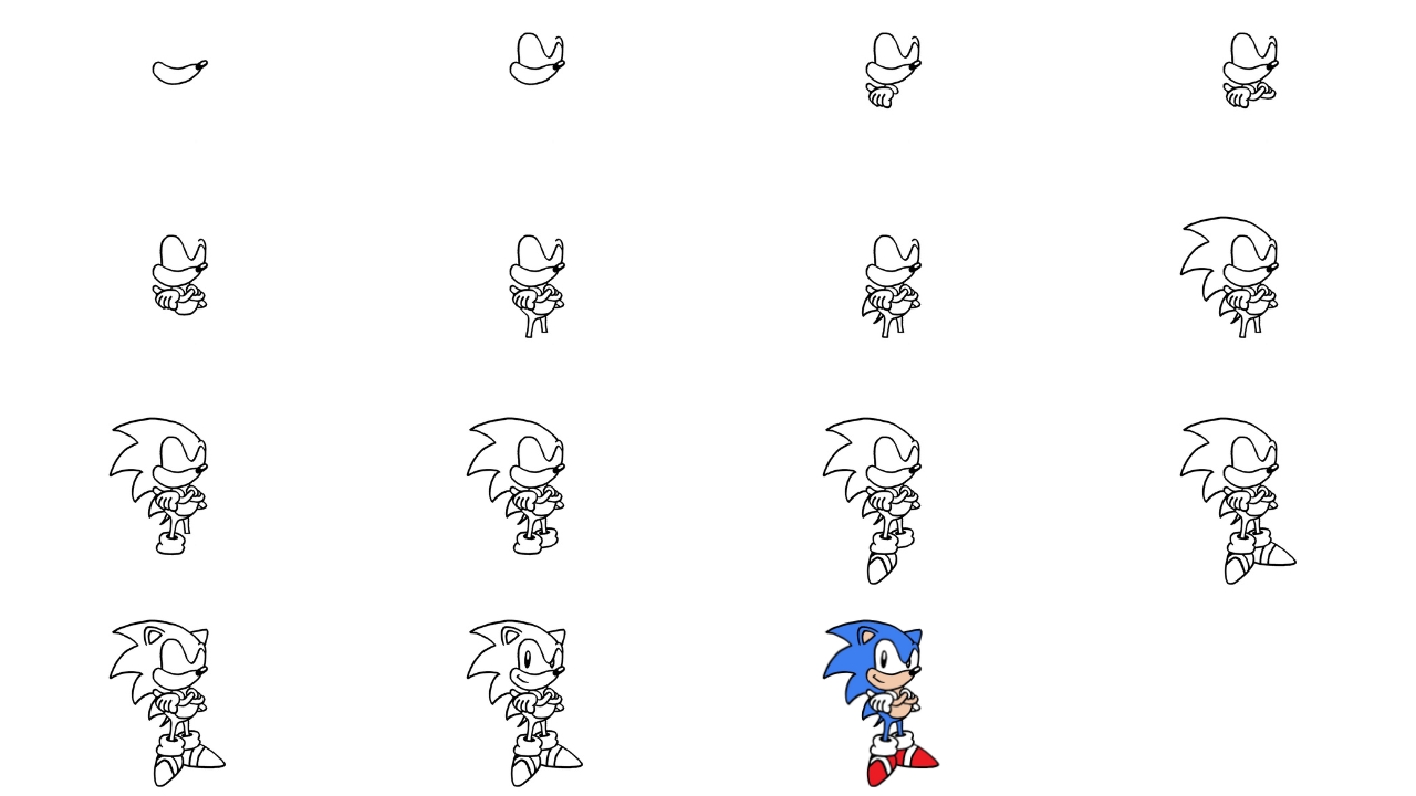 How to Draw Sonic Step By Step